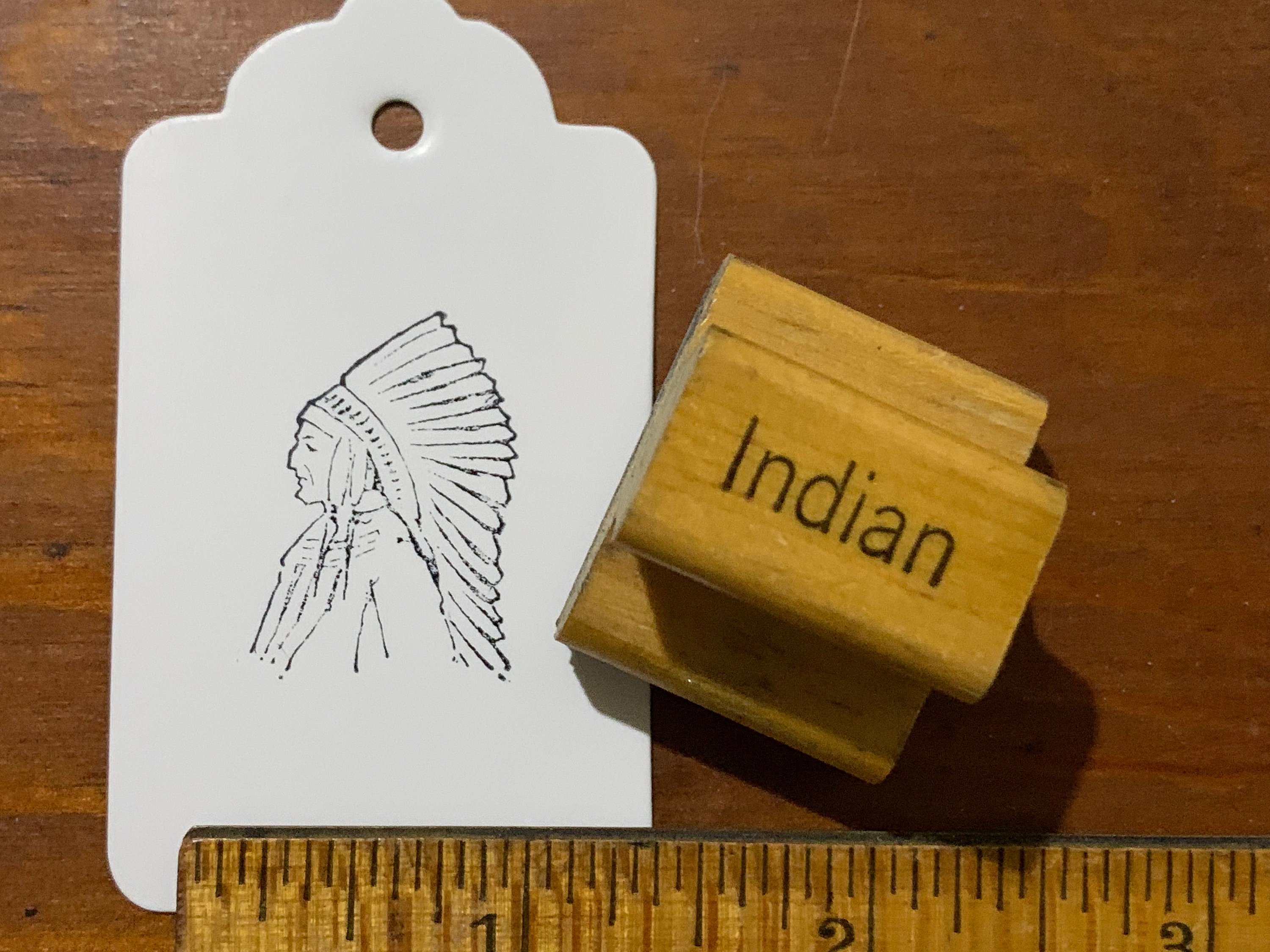 Vintage Wood People Stamp Wood Handled Rubber Stamp Indian Stamp for ...