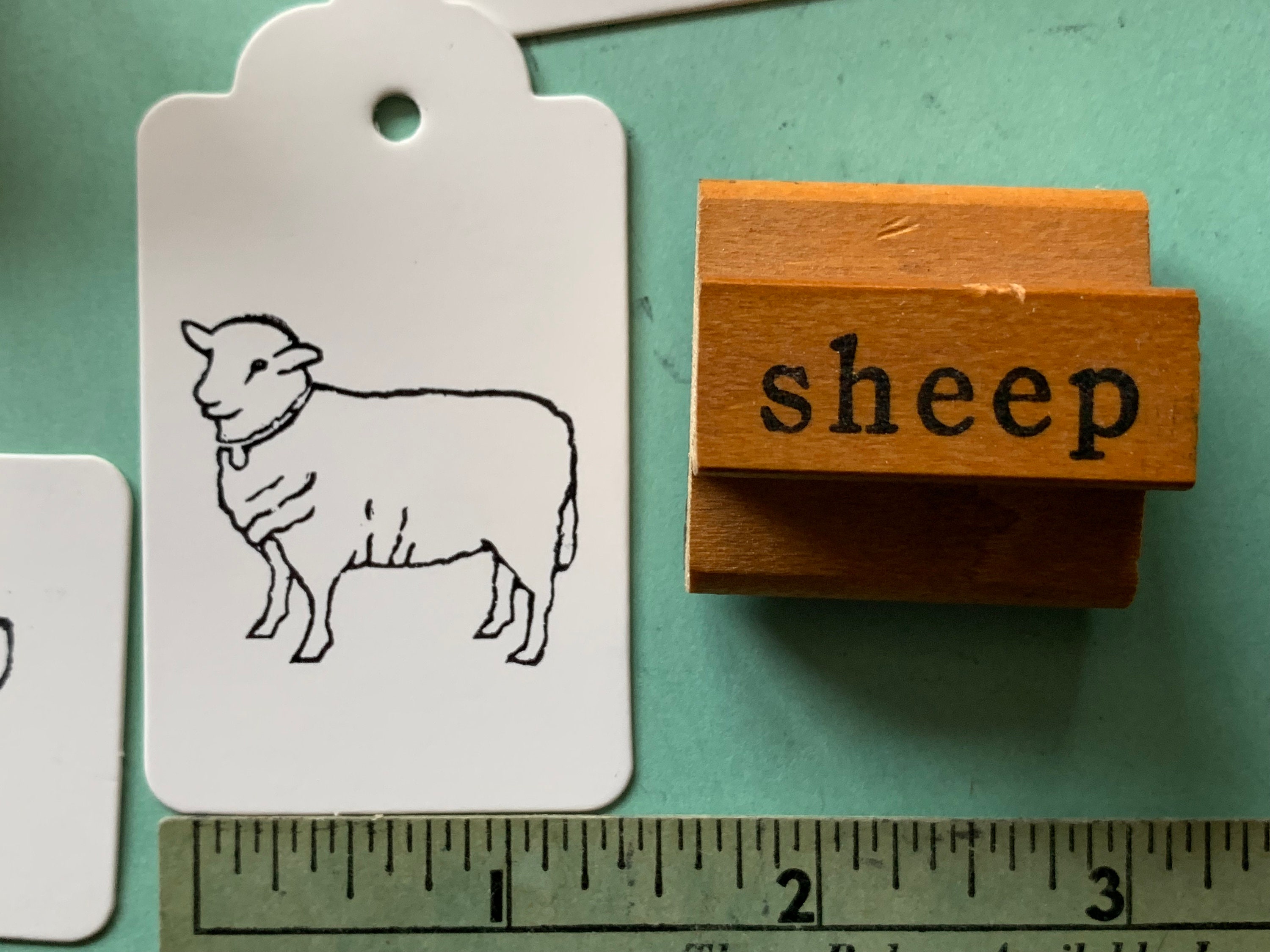 Vintage Farm Animal Stamp Wood Handled Rubber Stamp Craft Gift Card ...