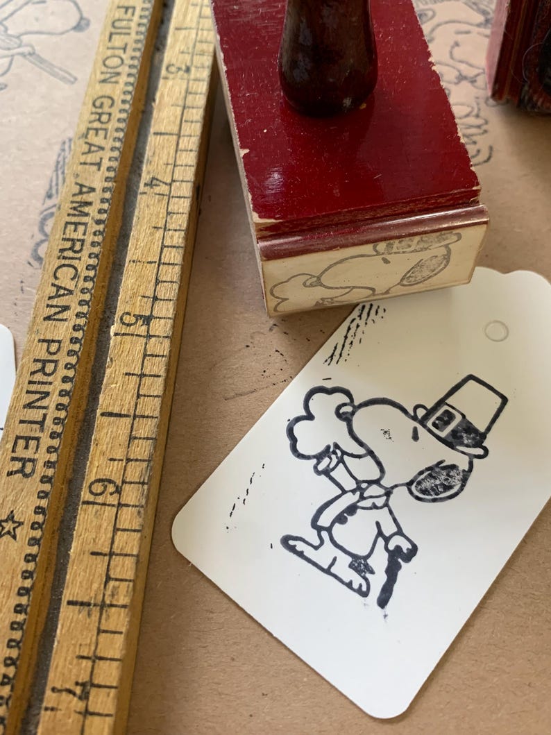 Vintage Wood Rubber Stamp Cartoon Snoopy Wood Stamp Vintage Dog Wood ...