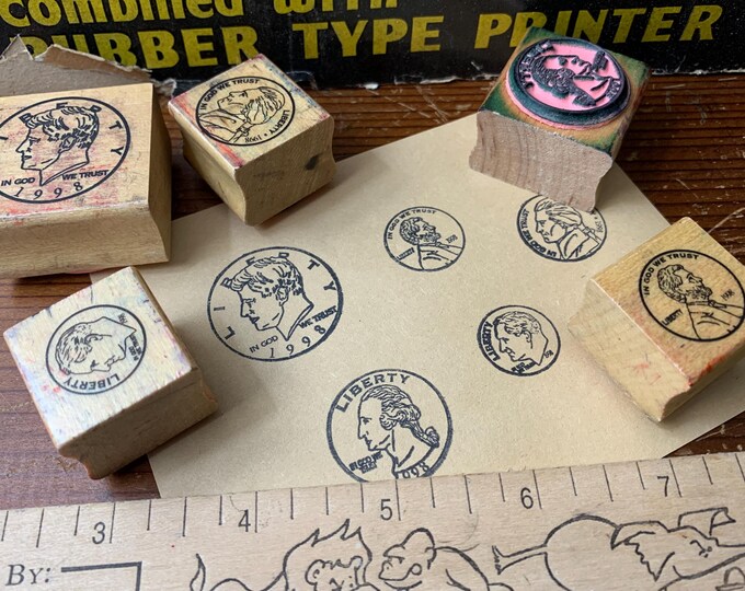 Vintage Teacher Grading Stamps Money Wood Stamp for Homeschooling ...