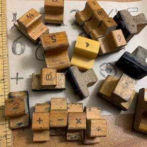 Vintage Holzstempel Alphabet Set ABC Zahlenbeschriftung Stempel zum ...