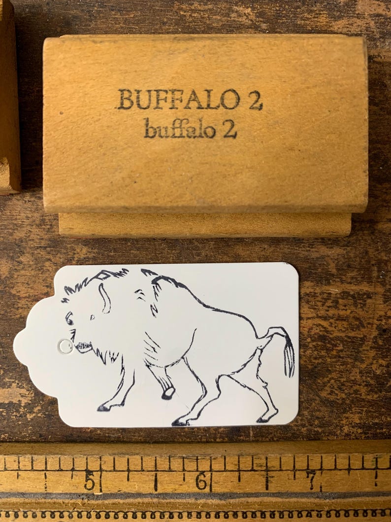 Vintage Bison Buffalo Wood Stamp Vintage Animal Rubber Stamp Vintage ...