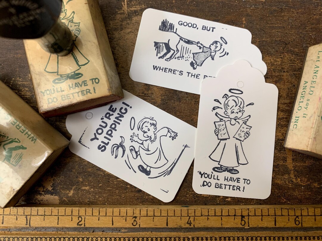 Vintage Teacher Grading Stamp: Encouragement Wood Stamp - 1950s ...