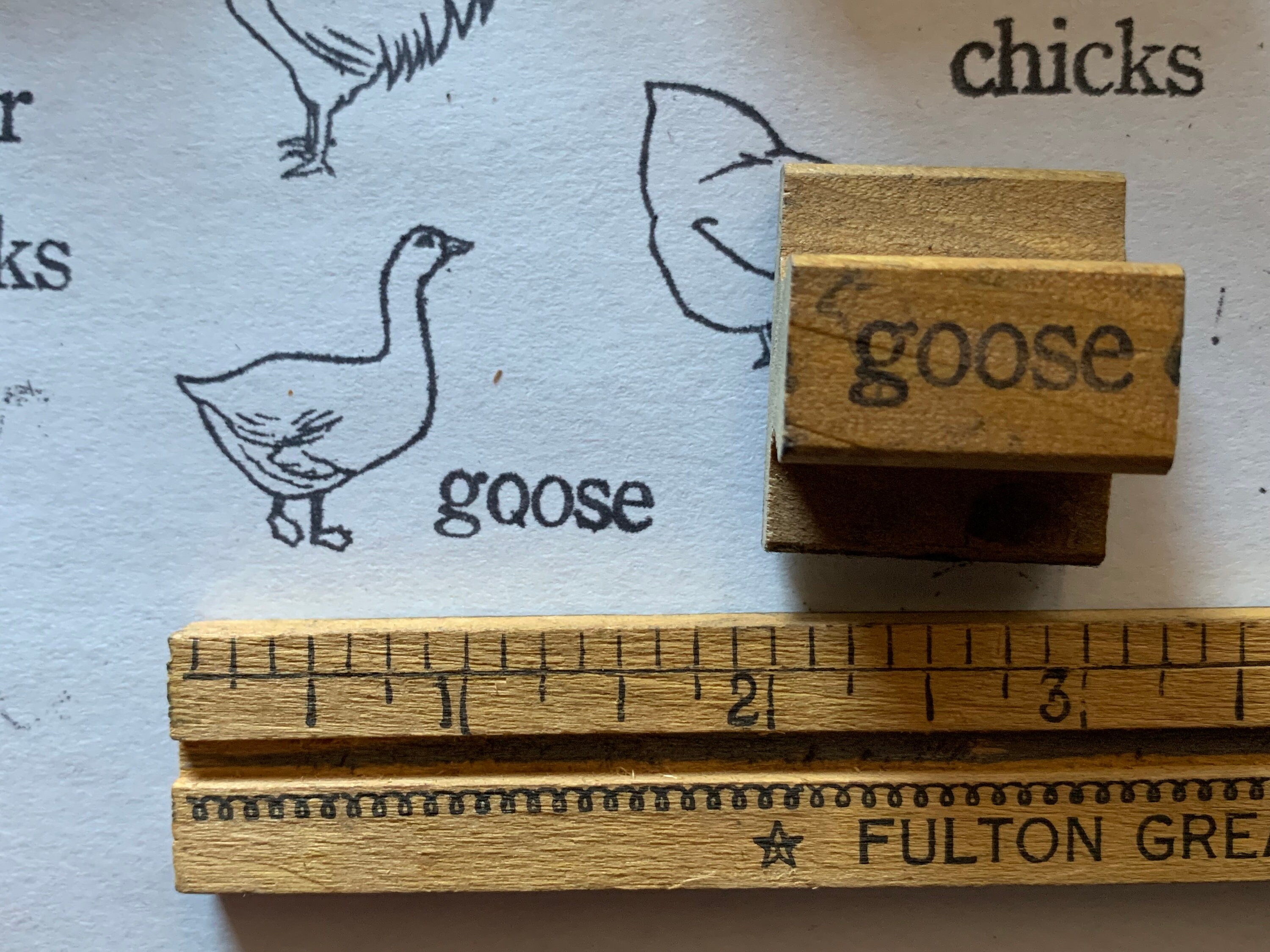 Vintage Farm Animal Stamp Wood Handled Rubber Stamp for Card Making ...