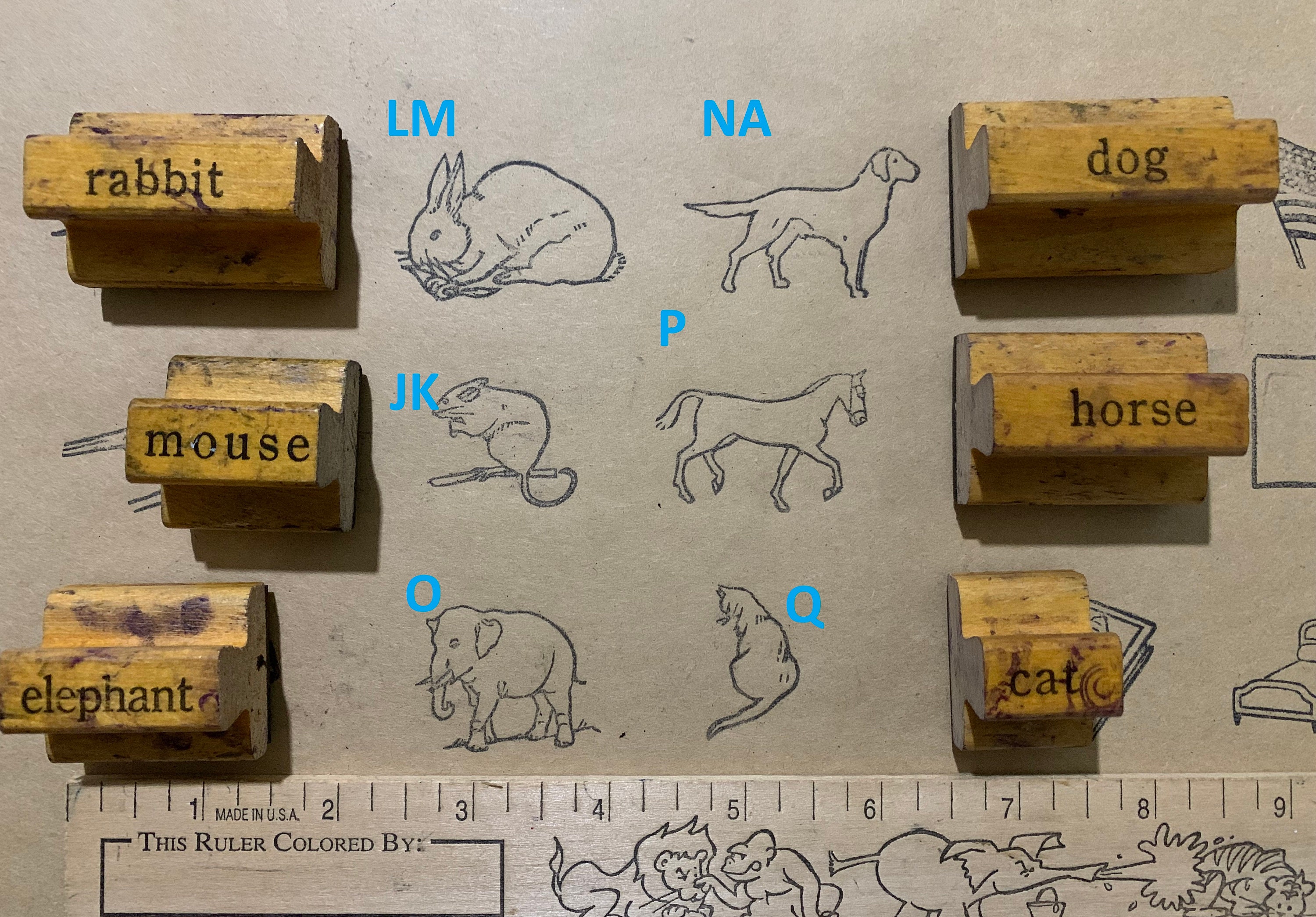 Vintage Farm Animal Stamp Wood Handled Rubber Stamp Craft Gift Card ...