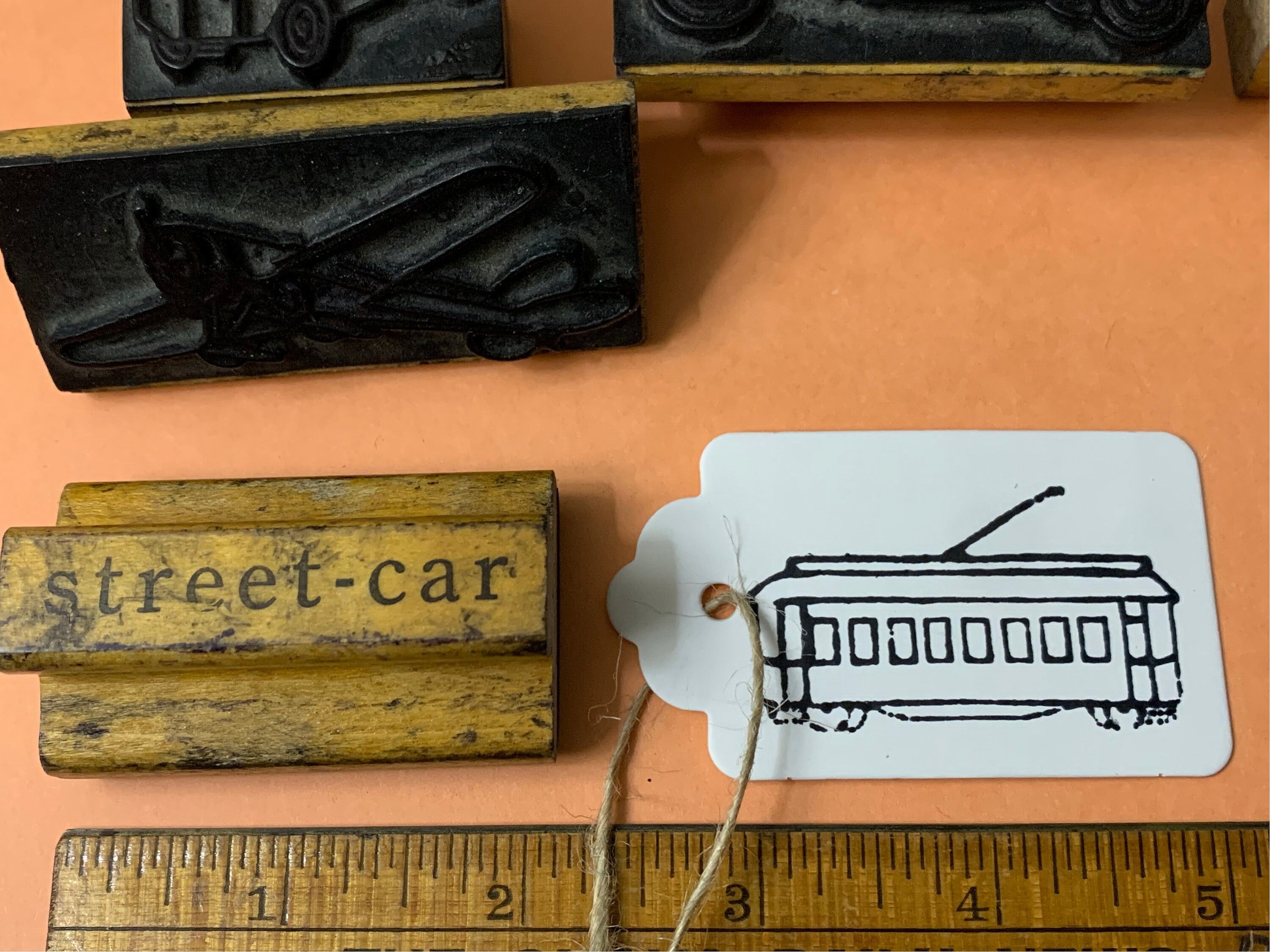 Vintage Car Stamp Wood Handled Rubber Stamp Craft Gift Card - Etsy