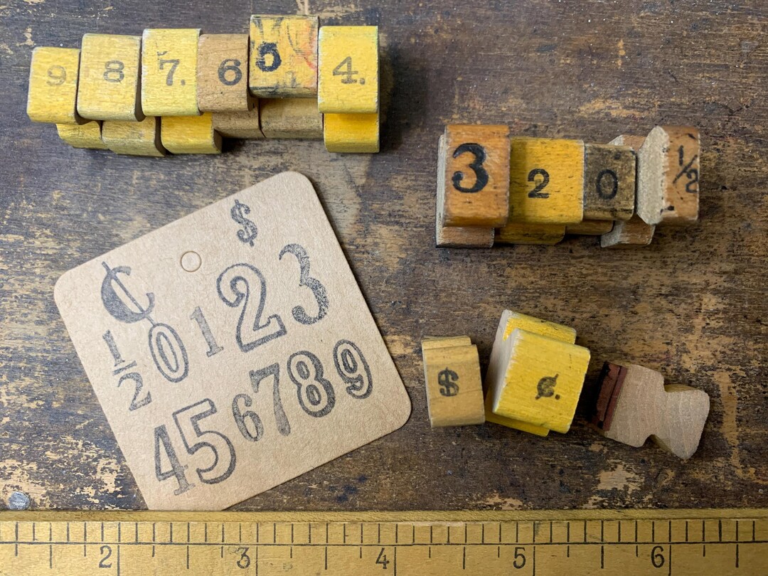 Vintage Wood Stamp Alphabet Set ABC Number Lettering Stamps for ...