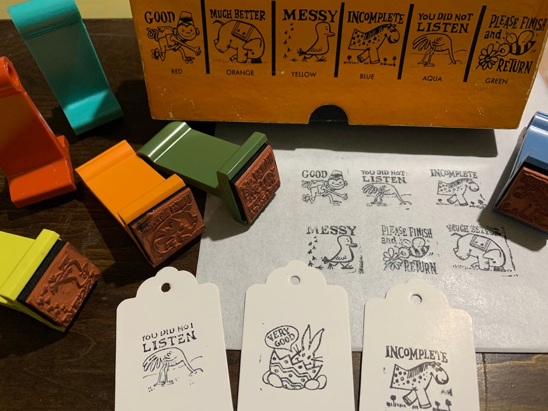 Vintage Teacher Grading Stamps Incomplete Stamp You Did Not Listen ...