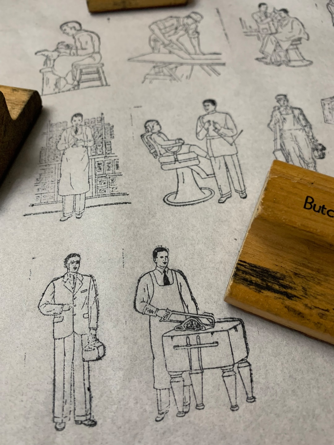 Vintage Job Stamps for Journaling Occupation Picture Stamp Nurse ...