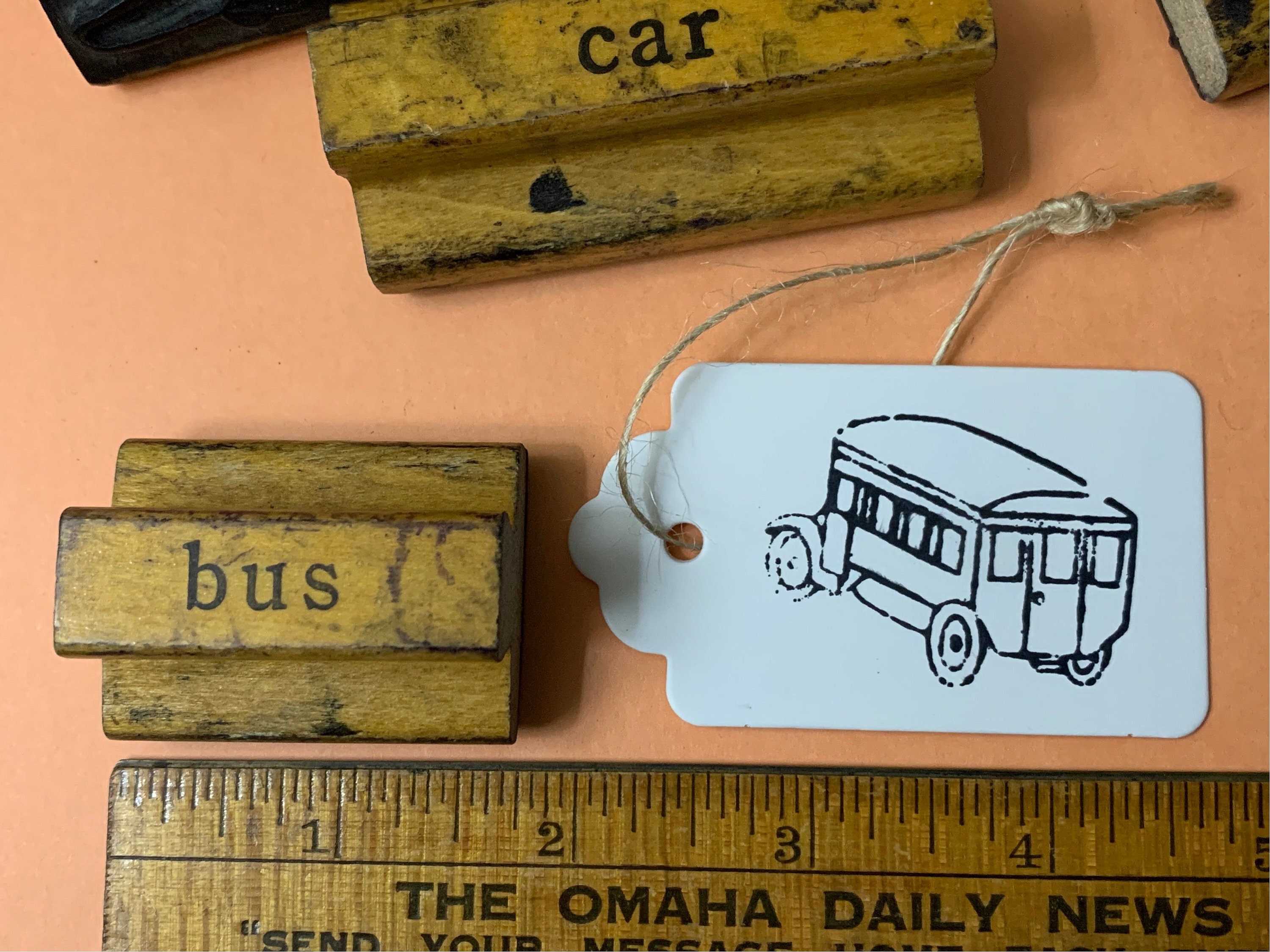 Vintage Car Stamp Wood Handled Rubber Stamp Craft Gift Card - Etsy