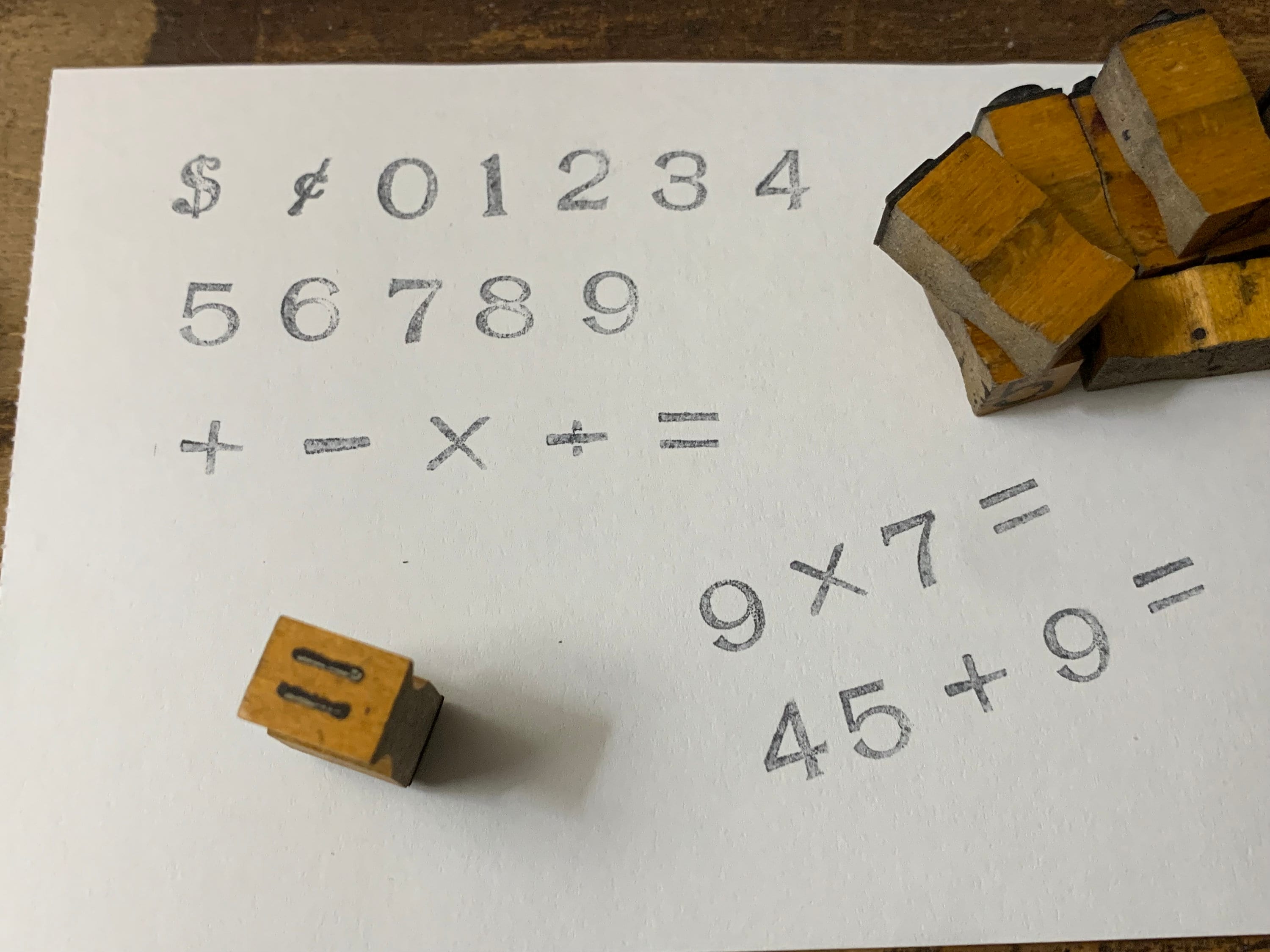 Vintage Math Wood Stamp Math Symbol Stamps for Homeschool Dollar Sign ...