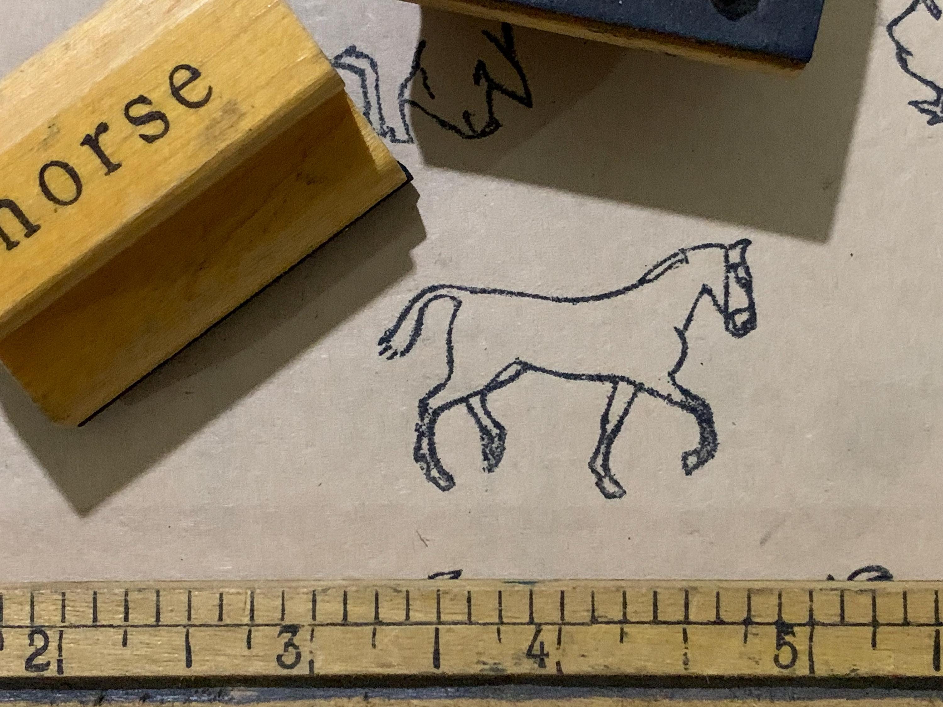 Vintage Farm Animal Stamp Wood Handled Rubber Stamp Craft Gift Card ...