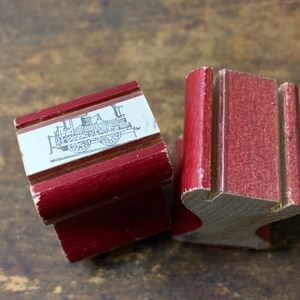 Vintage Wood Rubber Stamp Vintage Train Transportation Stamp for ...