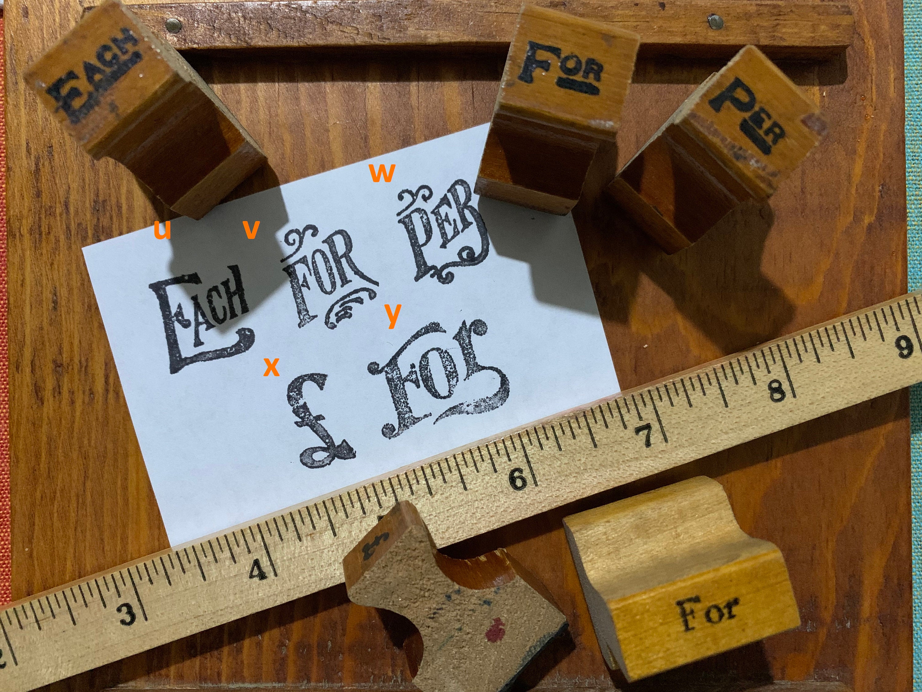 Vintage Wood Stamp Pointing Finger Flower Only Symbols Stamps for Craft ...
