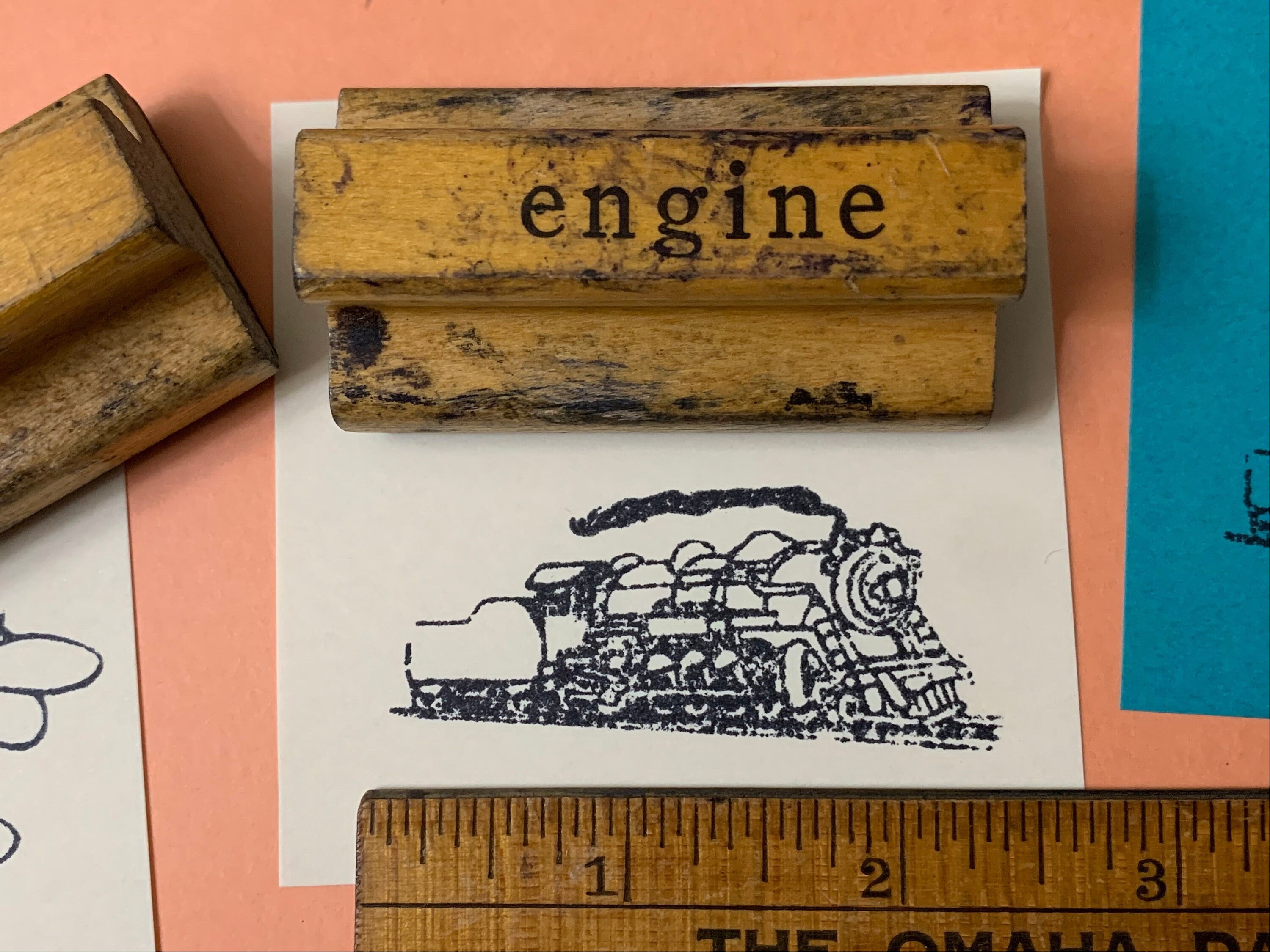 Vintage Car Stamp Wood Handled Rubber Stamp Craft Gift Card - Etsy
