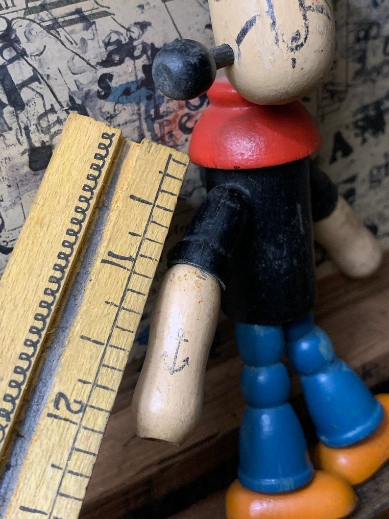 Vintage Popeye the Sailer Man Wood Popeye Toy Vintage Cartoon Character ...