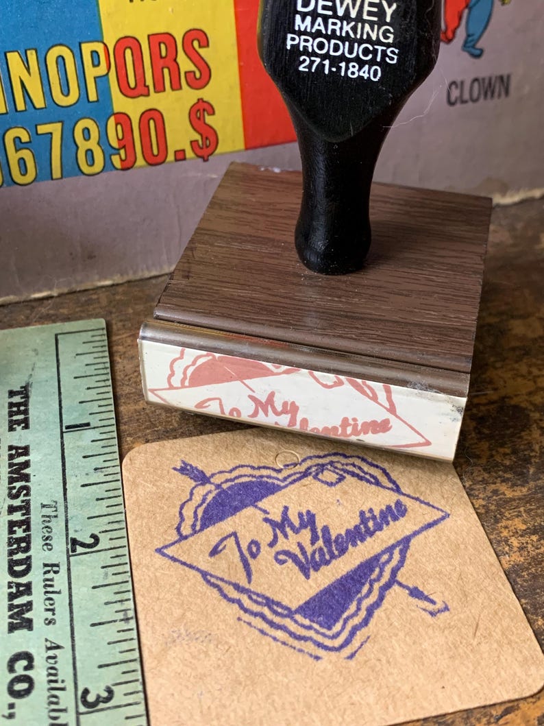 Vintage Wood Rubber Stamp Vintage Valentine Stamp for Journaling Card ...