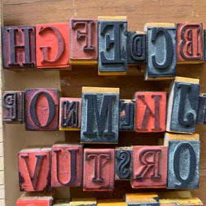 Vintage Wood Stamp Alphabet Set ABC Number Lettering Stamps for ...
