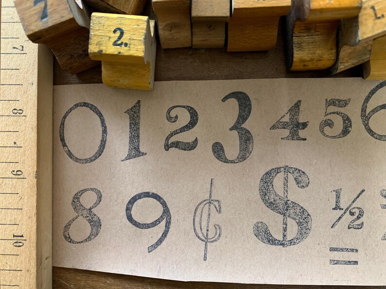 Vintage Wood Stamp Alphabet Set ABC Number Lettering Stamps for ...