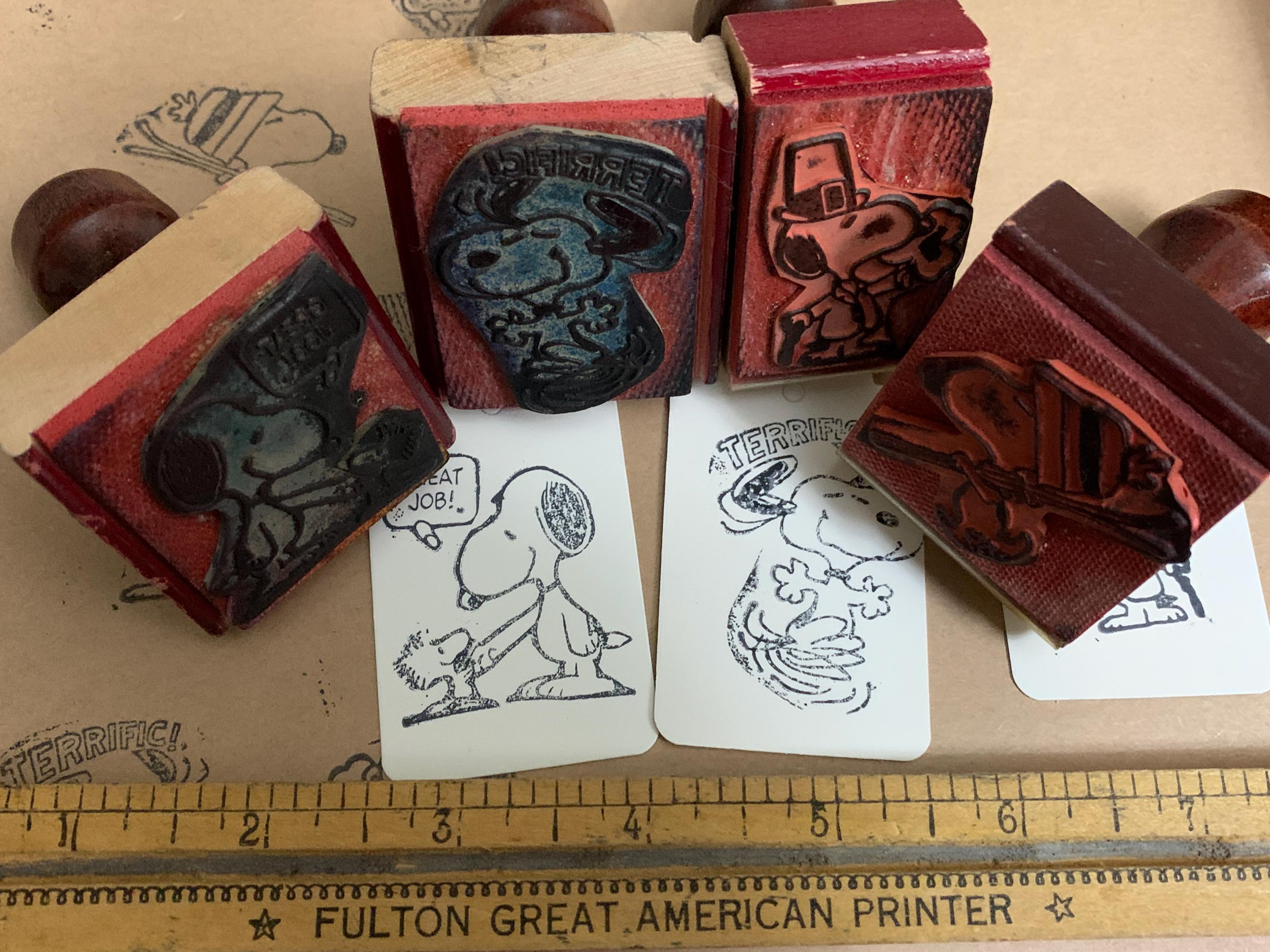 Vintage Wood Rubber Stamp Cartoon Snoopy Wood Stamp Vintage Dog Wood ...