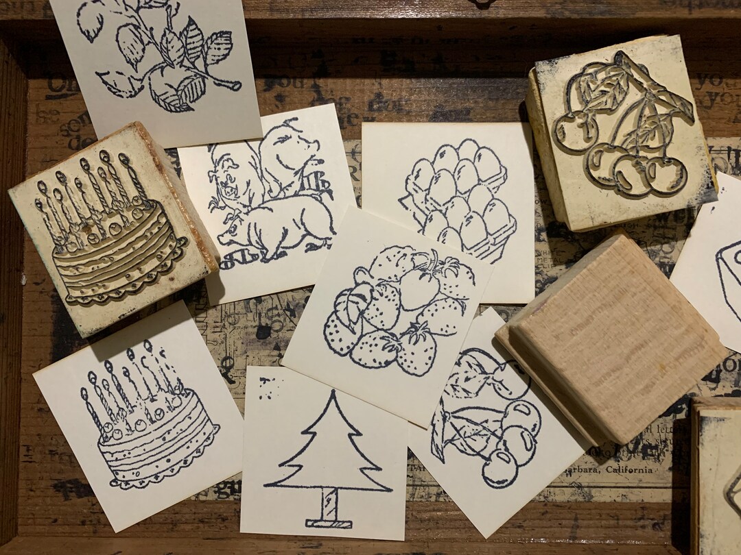 Vintage Children Stamp for Homeschooling Wood Handled Rubber Stamp ...