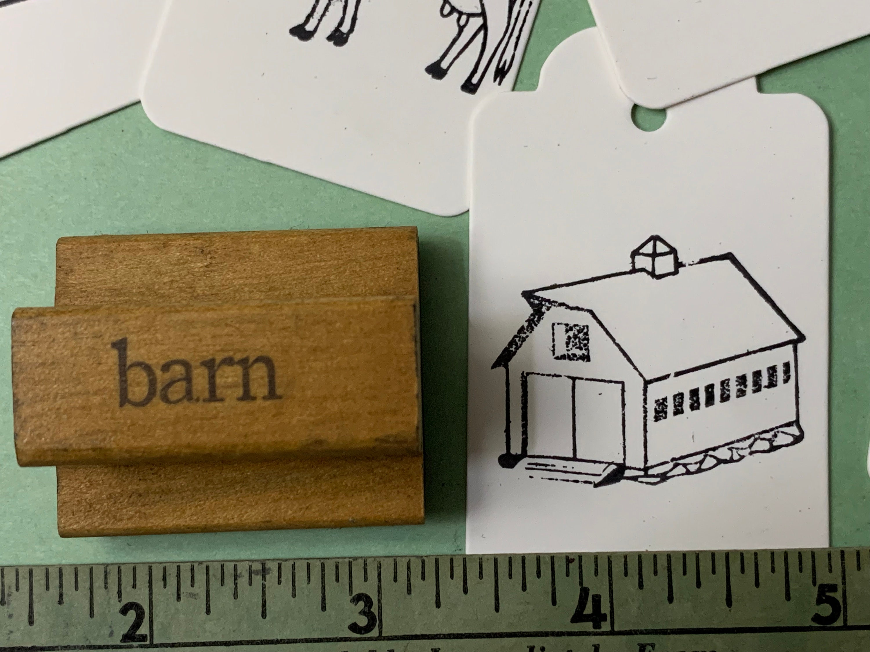 Vintage Farm Animal Stamp Wood Handled Rubber Stamp Craft Card Making ...