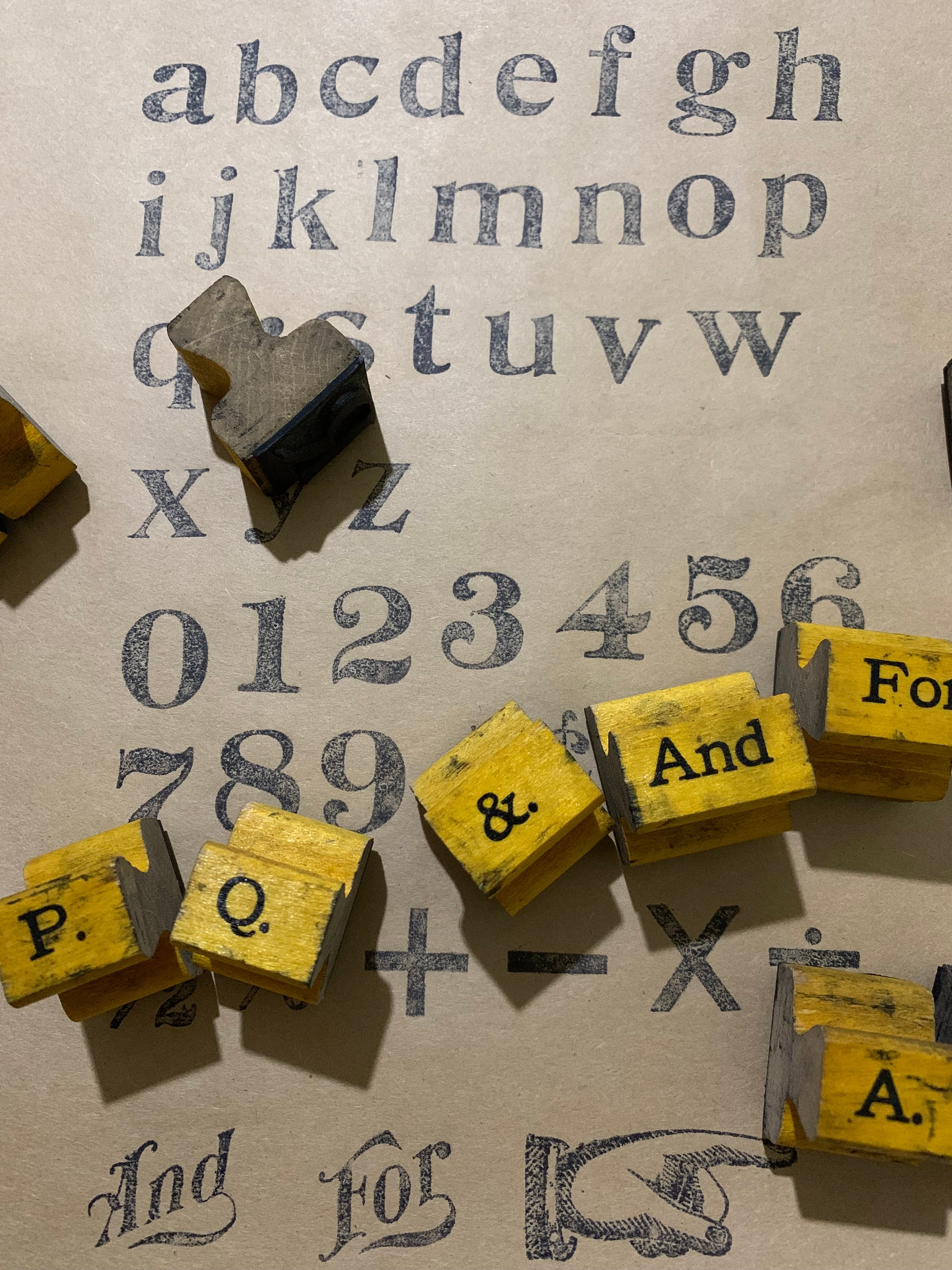 Vintage Wood Stamp Alphabet Set ABC Number Lettering Stamps for Craft ...