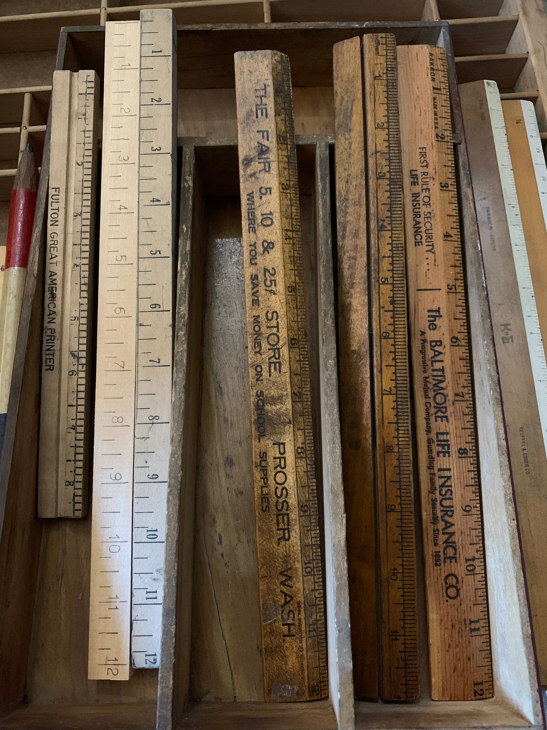 Vintage Advertising Wood Rulers Vintage Drafting Rule Vintage Wood Rulers for Wood Rubber Stamp ...