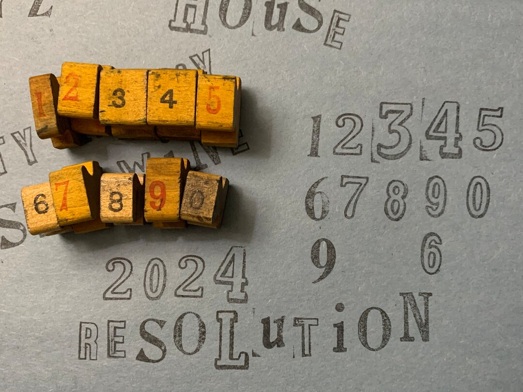 Vintage Wood Stamp Alphabet Set ABC Number Lettering Stamps for ...