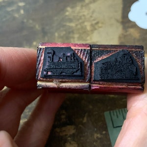 Vintage Wood Rubber Stamp Vintage Train Transportation Stamp for ...