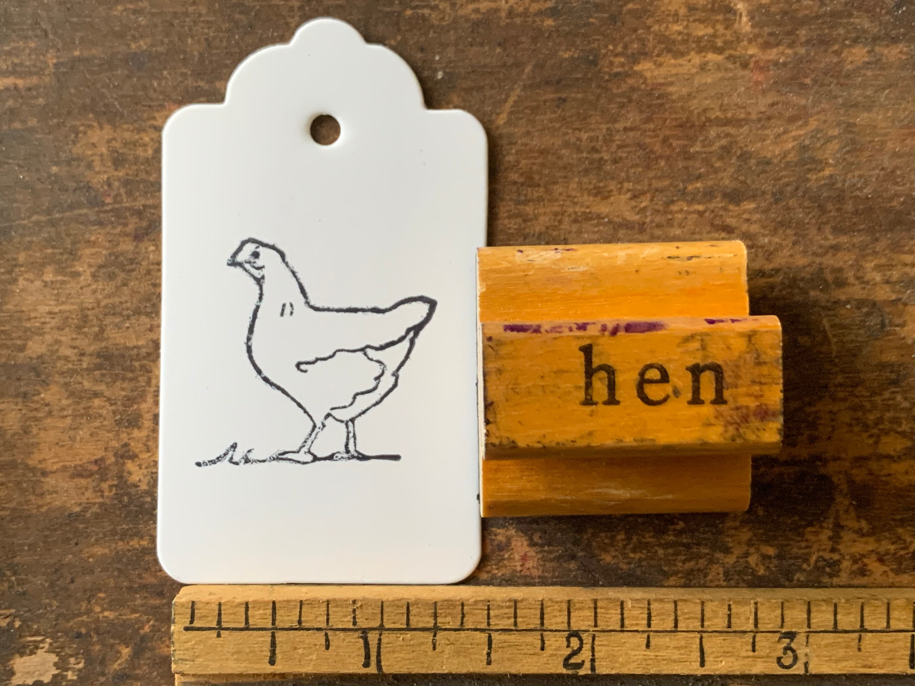 Vintage Farm Animal Stamp Wood Handled Rubber Stamp Craft Gift Card ...