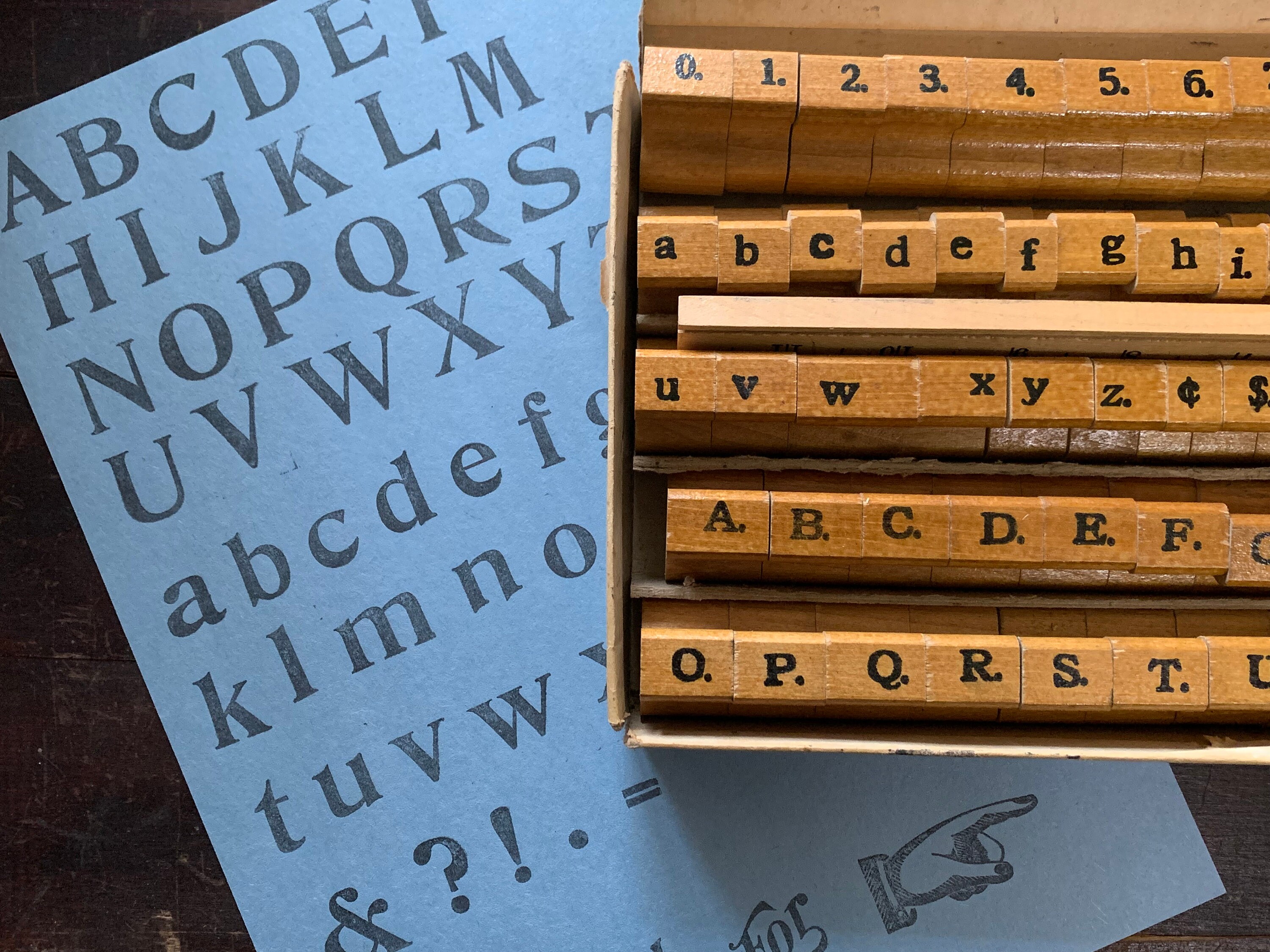 Vintage Wood Stamp Alphabet Set ABC Number Lettering Stamps for Craft ...
