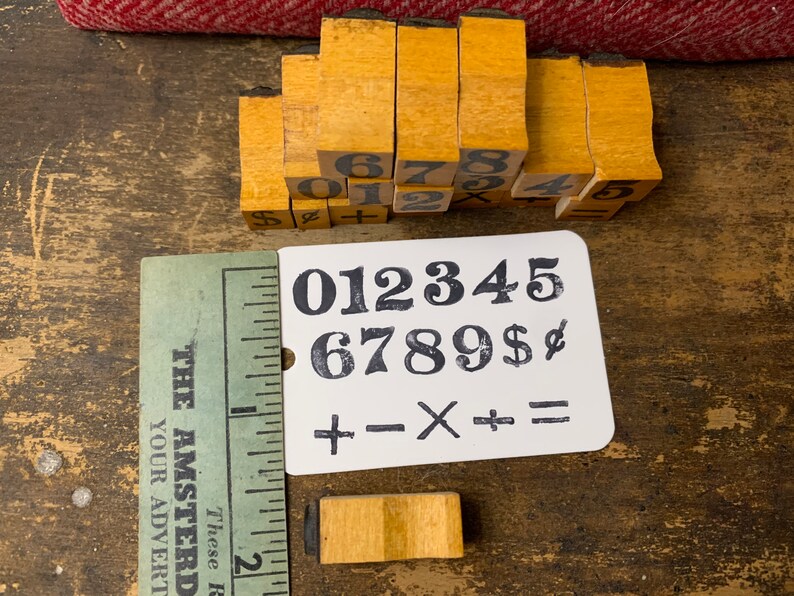 Vintage Math Wood Stamp Math Symbol Stamps for Homeschool Dollar Sign ...