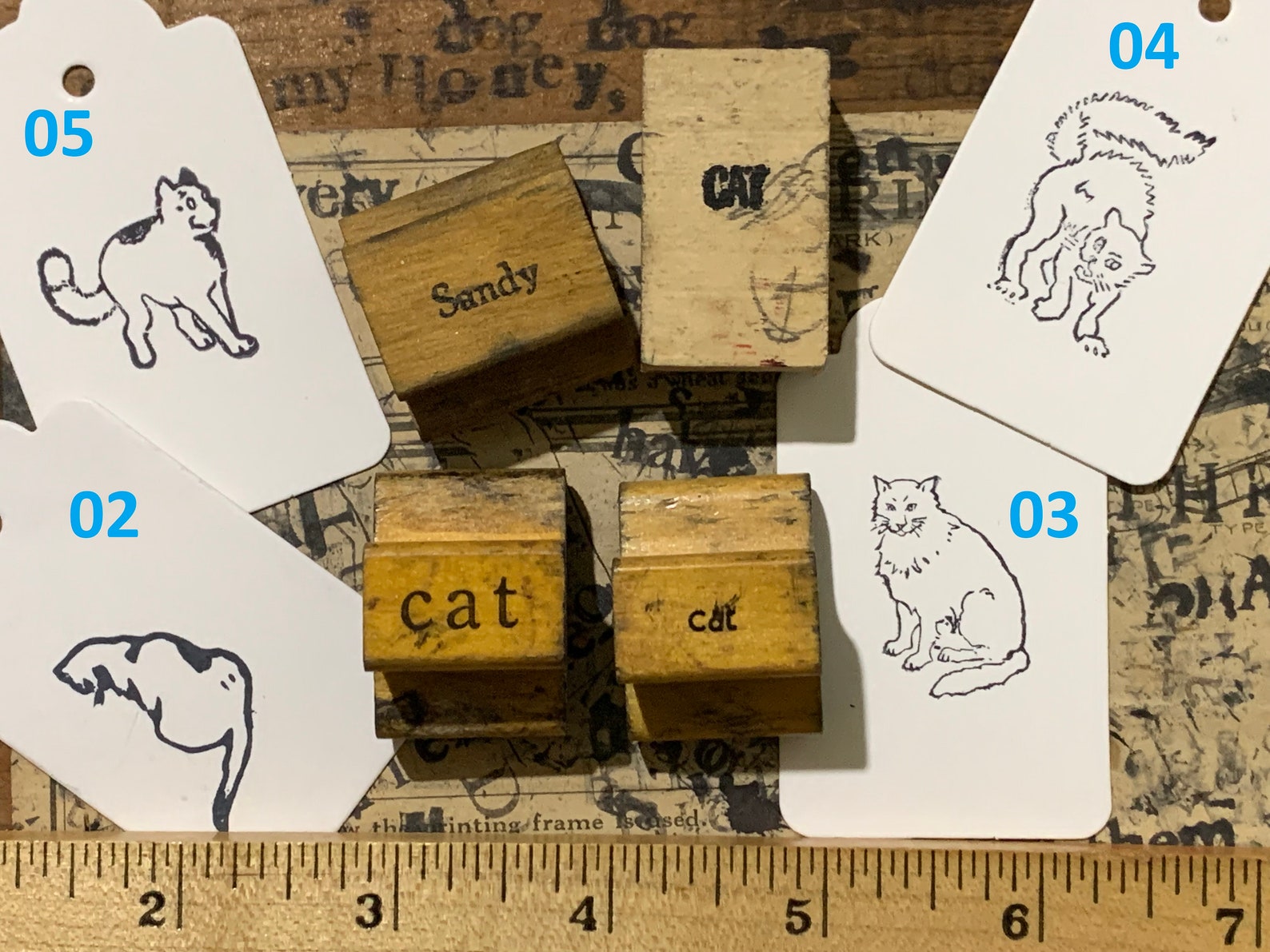Vintage Cat Rubber Wood Stamp Vintage Cute Kitties Vintage Animal Stamp ...