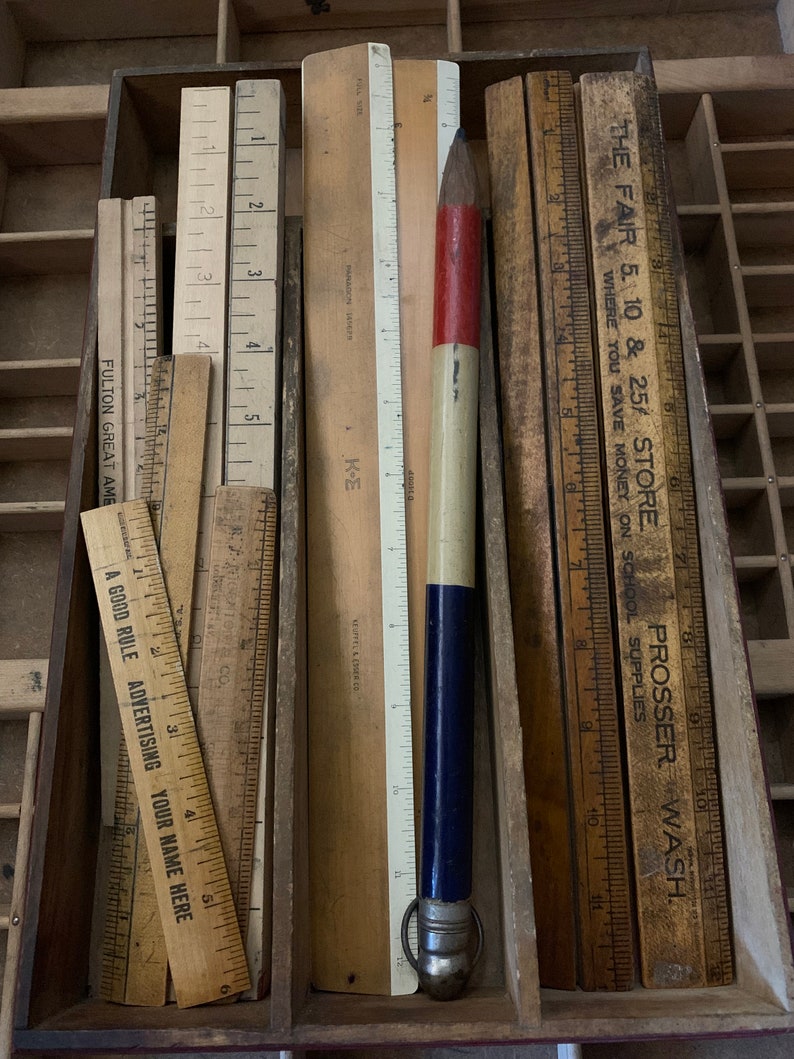 Vintage Advertising Wood Rulers Vintage Drafting Rule Vintage Wood ...