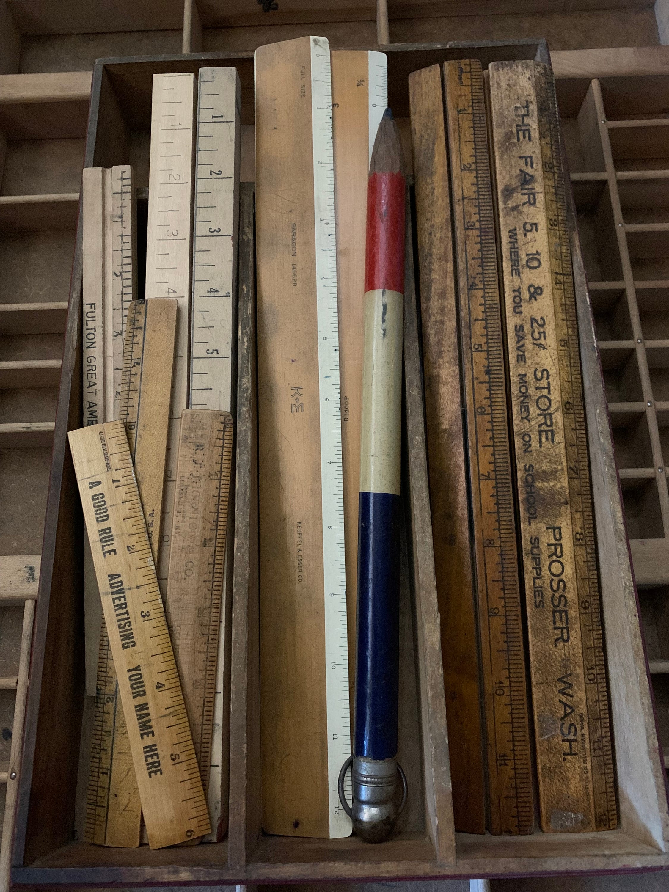 Vintage Advertising Wood Rulers Vintage Drafting Rule Vintage Wood ...