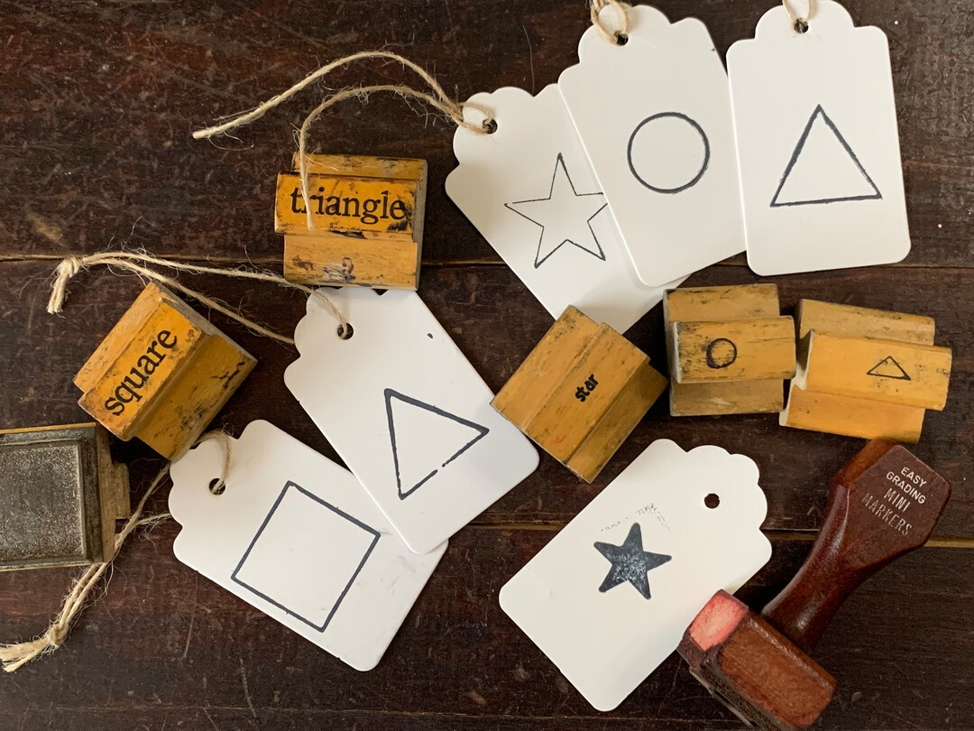 Vintage Wood Rubber Stamp Vintage Shape Stamps for Crafting Circle ...