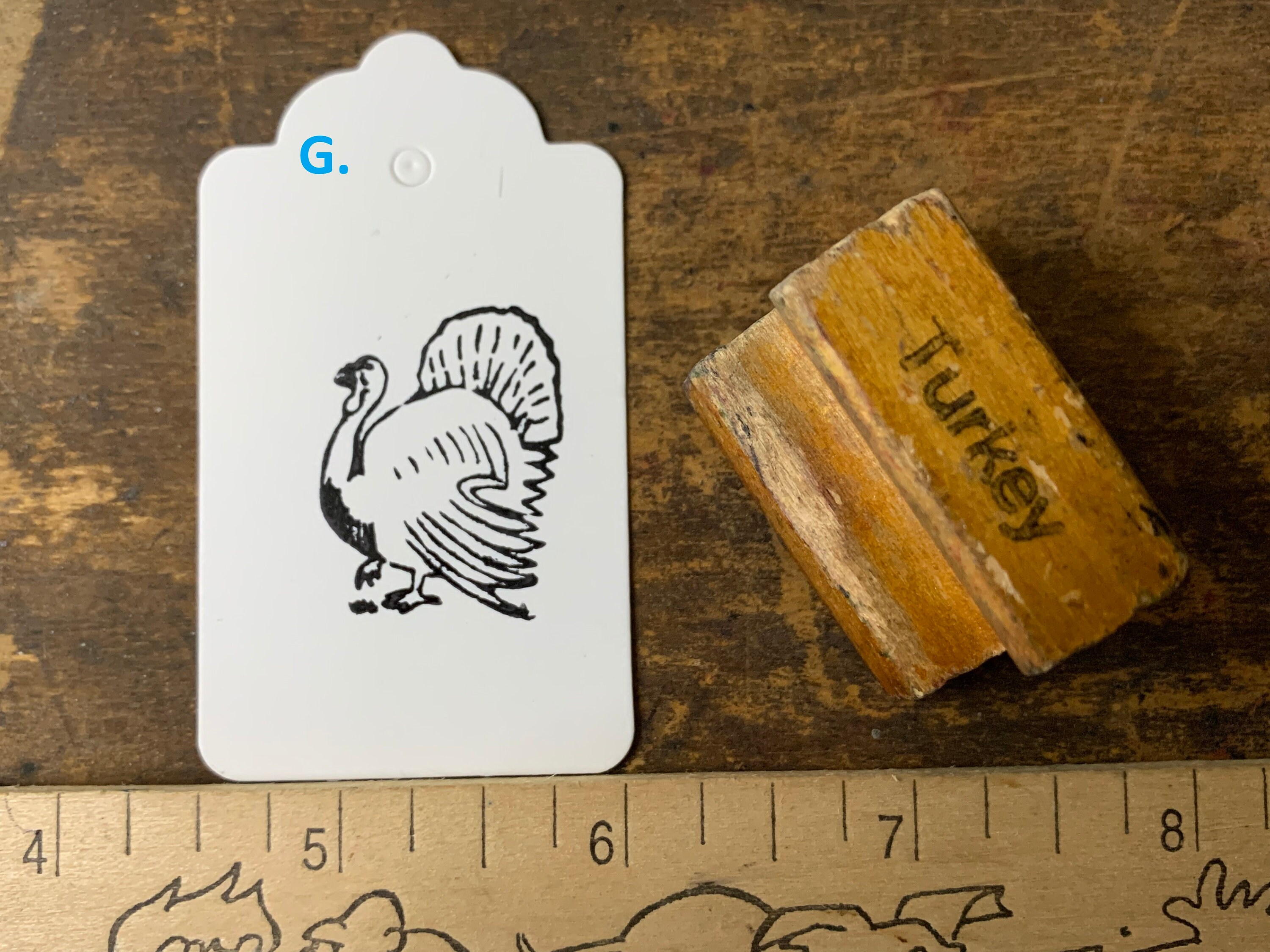 Vintage Turkey Stamp Vintage Wood Turkey Rubber Stamp for Thanksgiving ...
