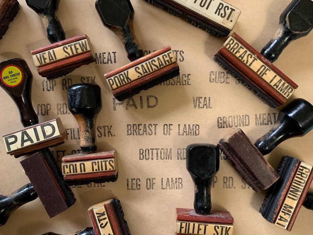 Vintage Wood Stamp Vintage Advertising Stamp Store Stamp Commercial ...