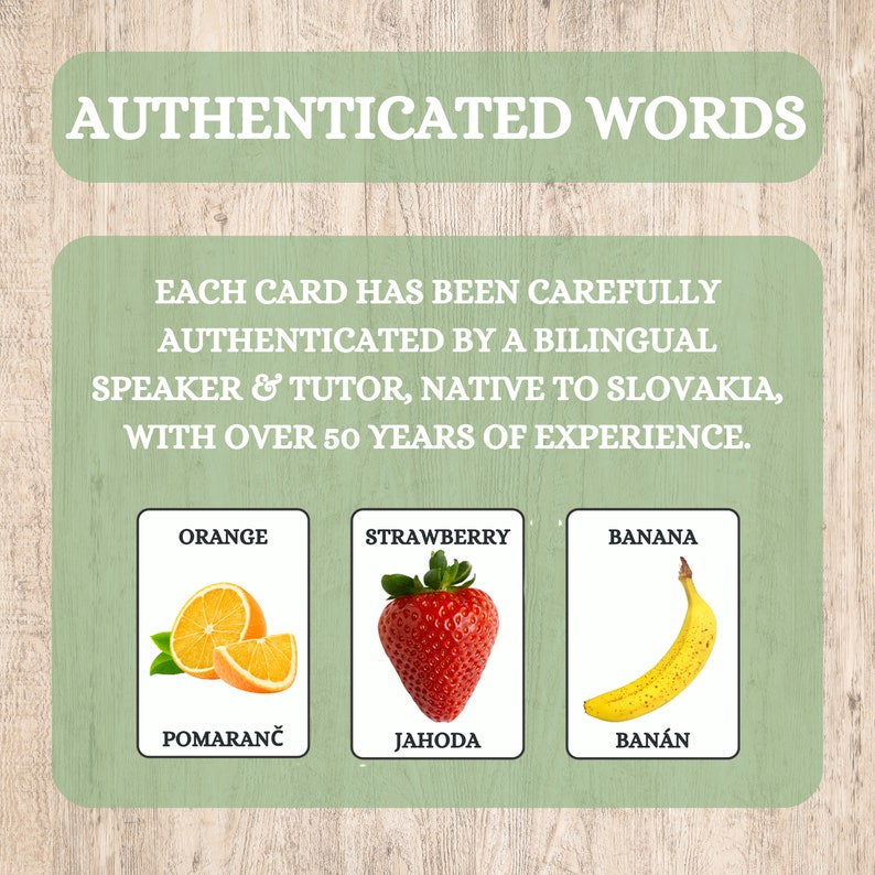 Fruits and Vegetables Flash Cards, English / Slovak Printable ...