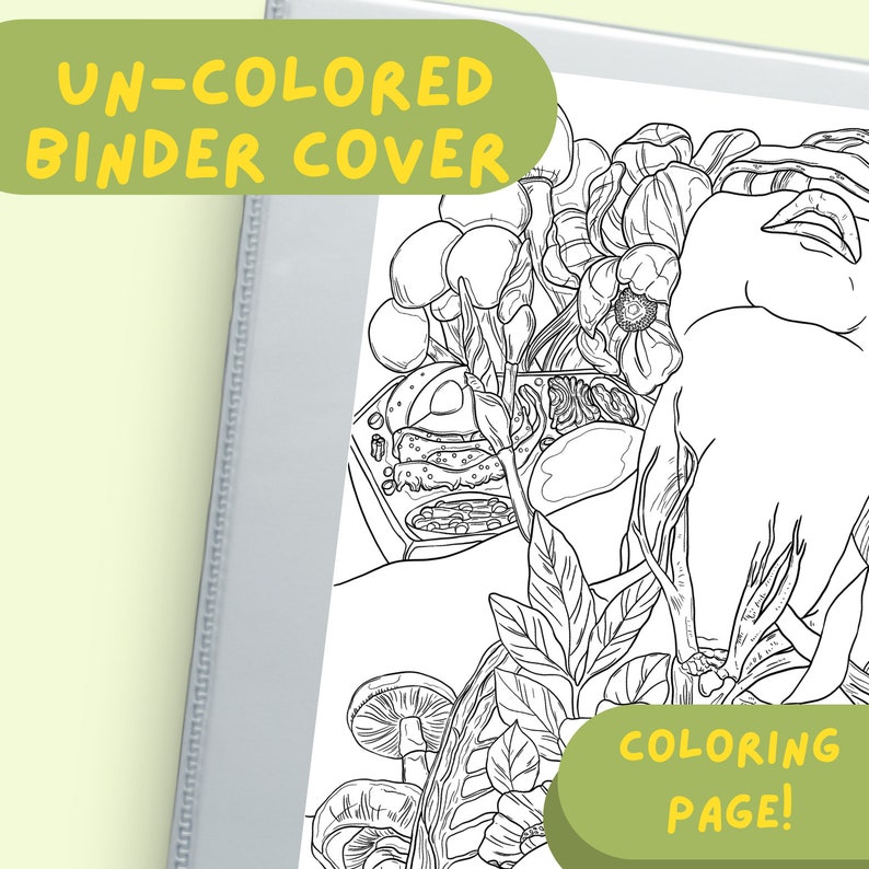 Biology Printable Binder Cover and Coloring Page, Digital Print Binder ...