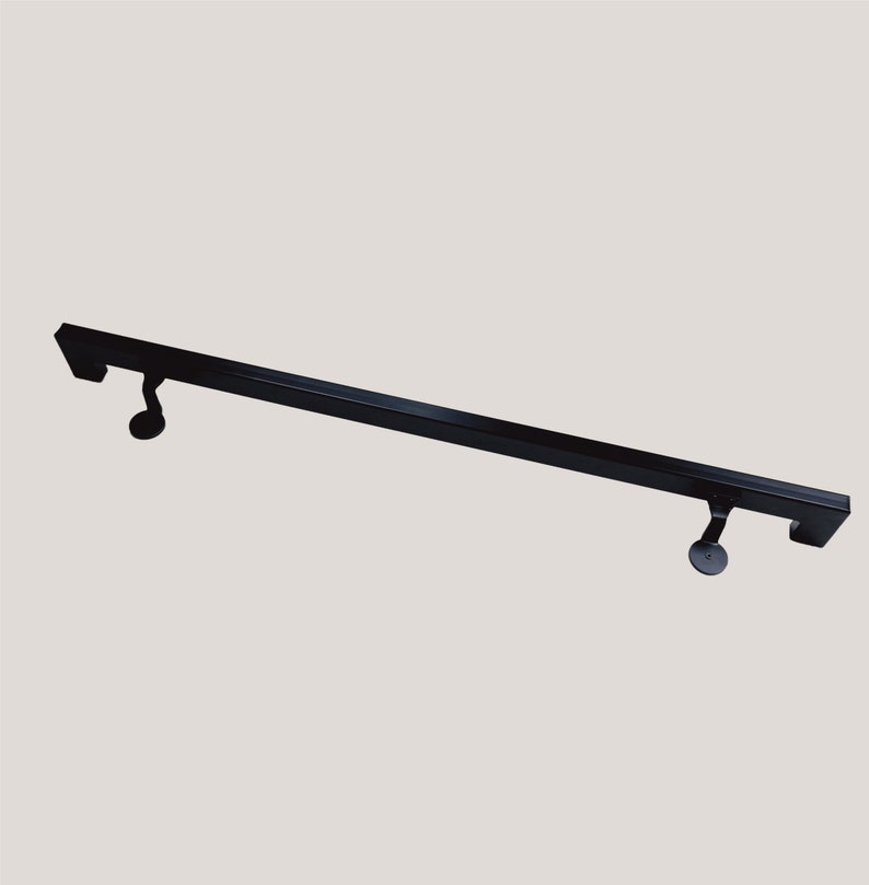 Modern Black Steel Stair Rail: 2"x1" Metal Handrail - Etsy