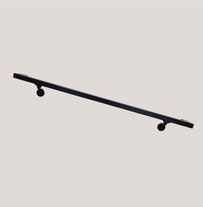 Modern Black Steel Stair Rail: 2"x1" Metal Handrail - Etsy