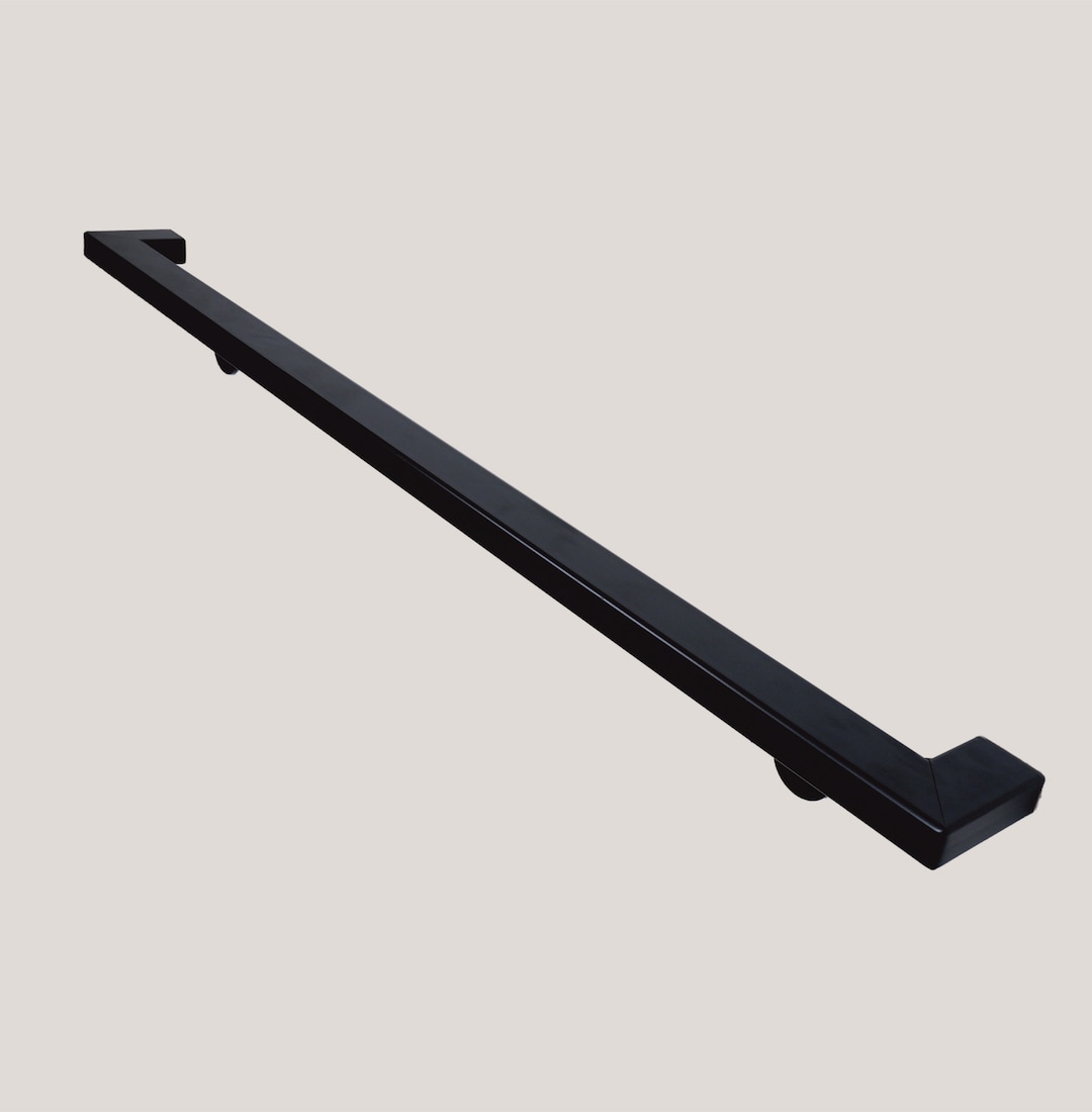 Modern Black Steel Stair Rail: 2"x1" Metal Handrail - Etsy