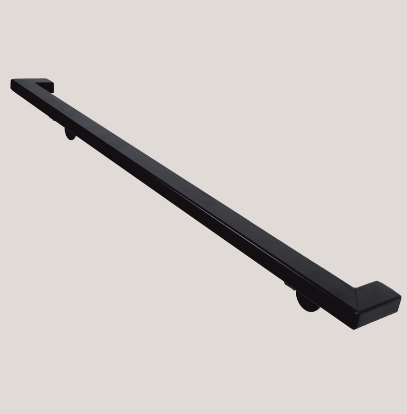 Modern Black Steel Stair Rail: 2"x1" Metal Handrail - Etsy