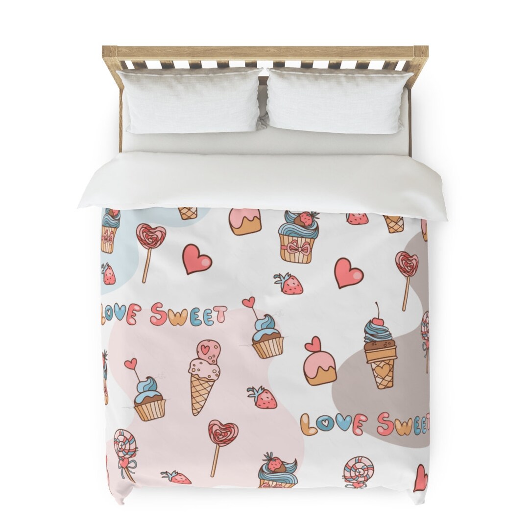Cupcakes Duvet Cover - Kids Bedding, Cupcake Kids Bedding, Cute Graphic ...