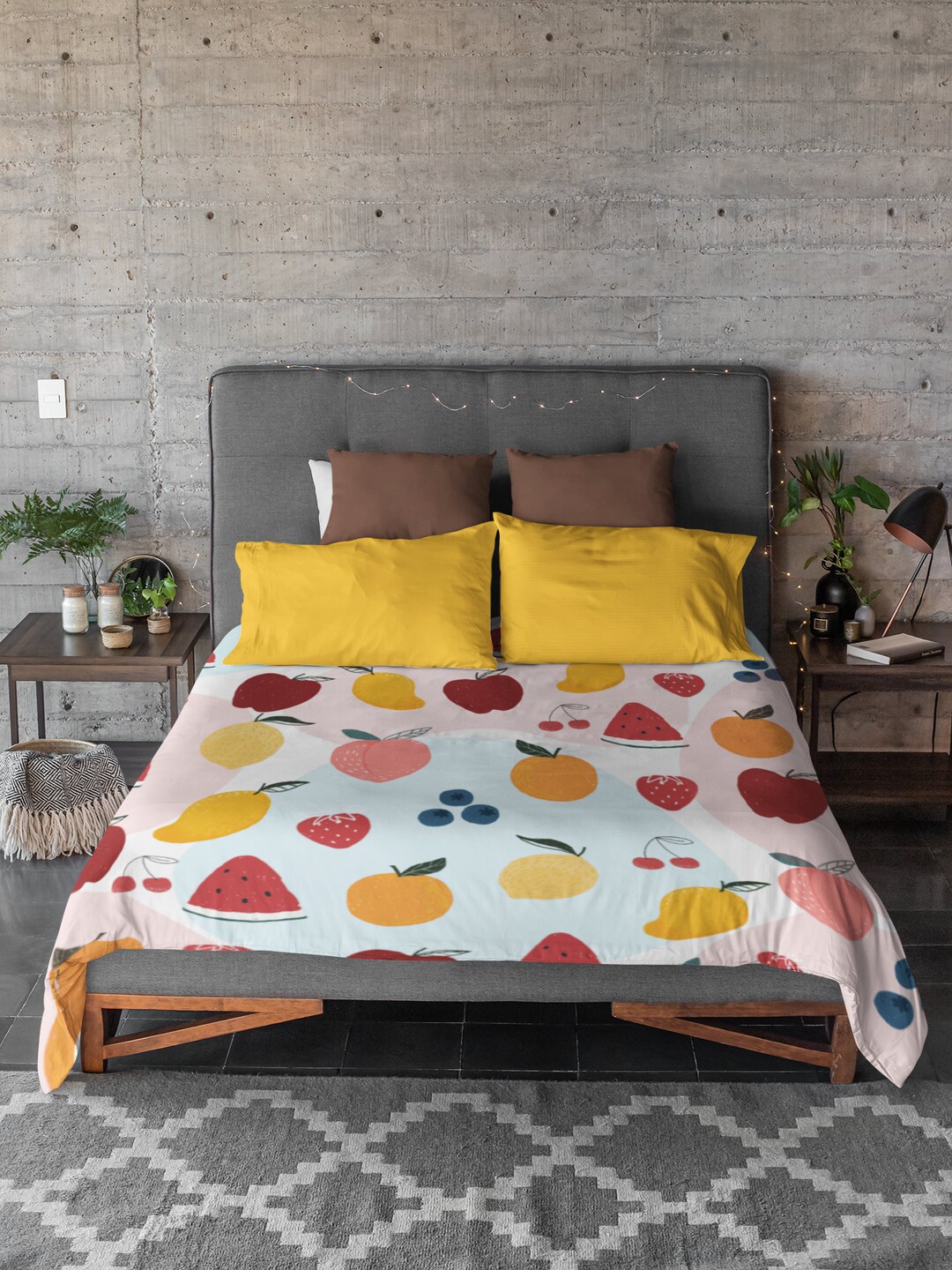 Fruits Duvet Cover - Kids Bedding, Cute Kids Bedding, Cute Graphic ...