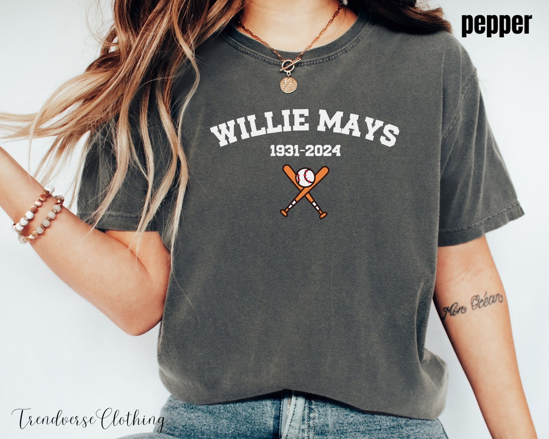 Willie Mays Shirt, Baseball Comfort Colors Shirt, RIP Mays 24 T-shirt ...