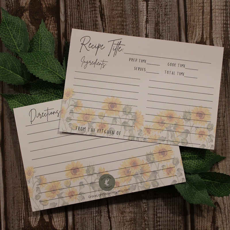 Cute Recipe Cards - Etsy