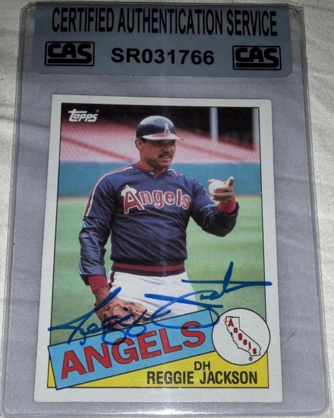 Reggie Jackson 1985 Topps Autpgraph CAS Angels - Etsy